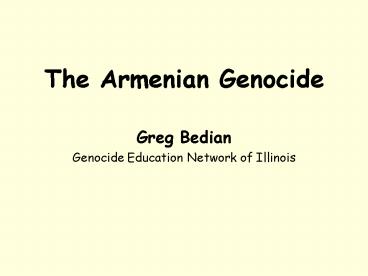 The Armenian Genocide presentation | free to view