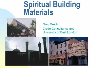 Spiritual Building Materials presentation | free to view