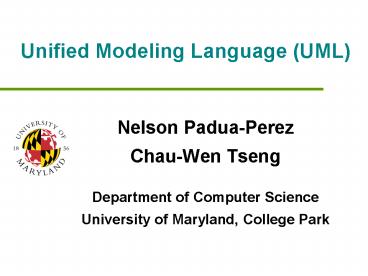 Unified Modeling Language UML presentation | free to view