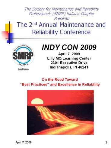The Society for Maintenance and Reliability Professionals (SMRP ...