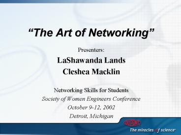 The Art of Networking presentation | free to view
