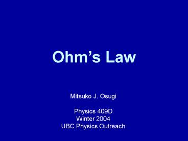 Ohms Law presentation | free to view