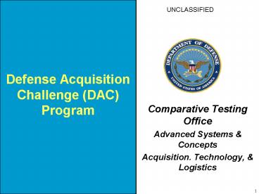 PPT – Defense Acquisition Challenge DAC Program PowerPoint presentation ...