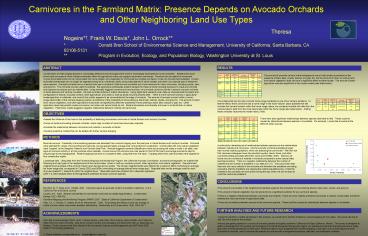 Carnivores in the Farmland Matrix: Presence Depends on Avocado Orchards ...