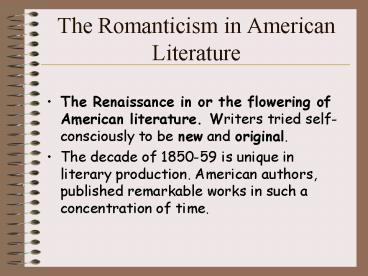 The Romanticism in American Literature presentation | free to view