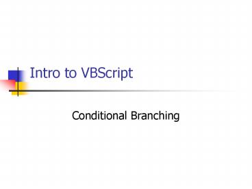 Intro to VBScript presentation | free to download