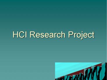 HCI Research Project presentation | free to download