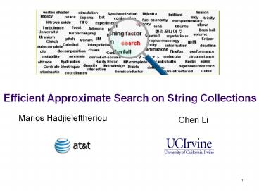 PPT – Efficient Approximate Search on String Collections PowerPoint ...