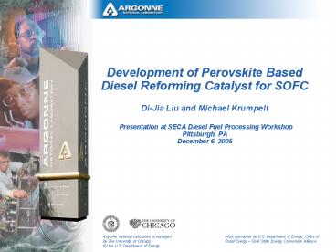 Development of Perovskite Based Diesel Reforming Catalyst for SOFC ...