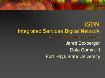 ISDN Integrated Services Digital Network presentation | free to view