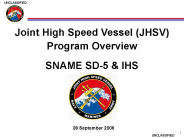 PPT – Joint High Speed Vessel JHSV Program Overview PowerPoint ...