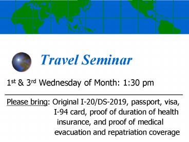 Travel Seminar presentation | free to view