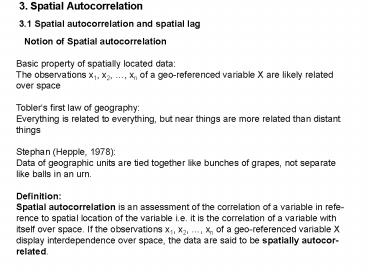 3. Spatial Autocorrelation presentation | free to view