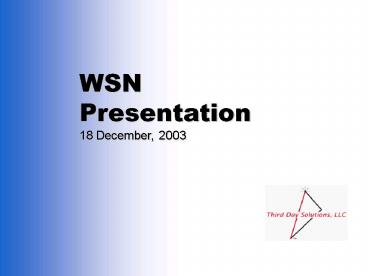 WSN presentation | free to view