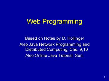 Web Programming presentation | free to download