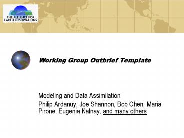 Working Group Outbrief Template presentation | free to view