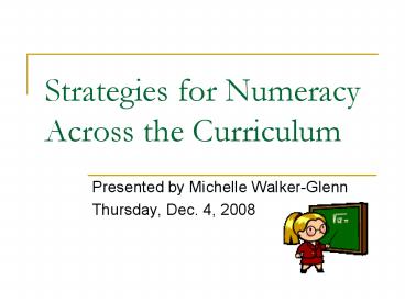 Strategies for Numeracy Across the Curriculum presentation | free to view