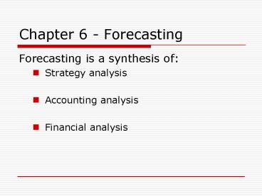 Chapter 6 Forecasting presentation | free to view