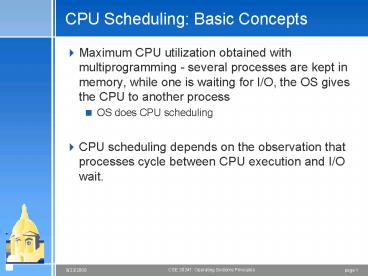 CPU Scheduling: Basic Concepts presentation | free to view