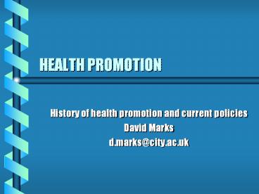 HEALTH PROMOTION presentation | free to view