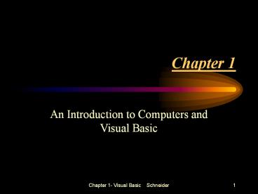 An Introduction to Computers and Visual Basic presentation | free to ...