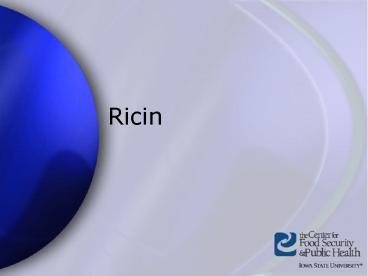 Ricin presentation | free to download