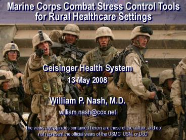Preventing, Identifying and Treating Combat and Operational Stress ...