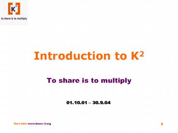 Introduction to K2 presentation | free to view
