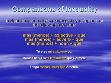 Comparisons of Inequality presentation | free to view