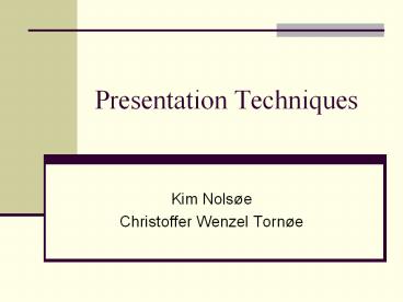 Presentation Techniques presentation | free to download