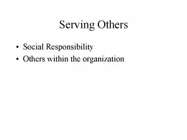 Serving Others presentation | free to view