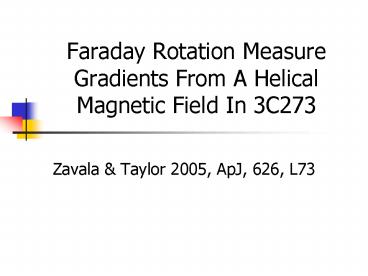 Faraday Rotation Measure Gradients From A Helical Magnetic Field In ...