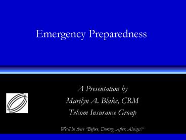 PPT – Emergency Preparedness PowerPoint presentation | free to view ...