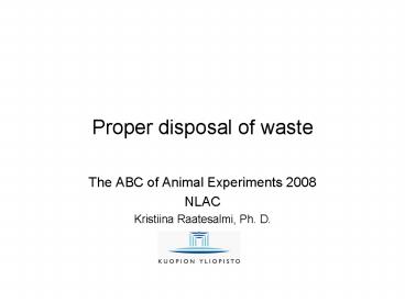 Proper disposal of waste presentation | free to view
