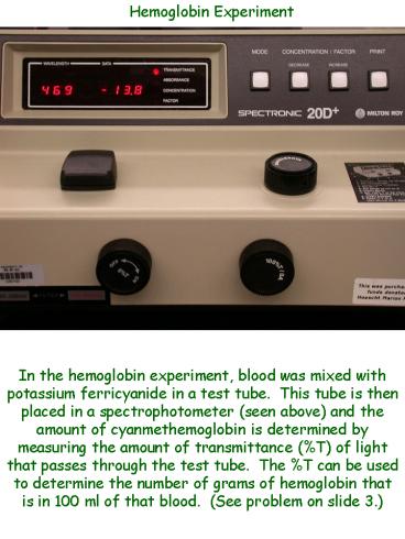 PPT – Hemoglobin Experiment PowerPoint presentation | free to view - id ...