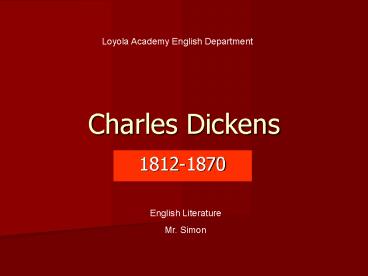 Charles Dickens presentation | free to view