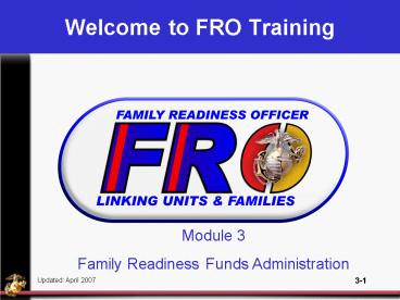 PPT – Welcome to FRO Training PowerPoint presentation | free to view ...