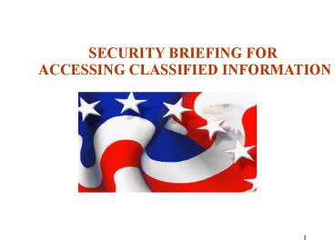 Initial Security Brief presentation | free to view