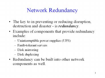 Network Redundancy presentation | free to download