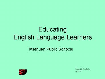 Educating English Language Learners presentation | free to view