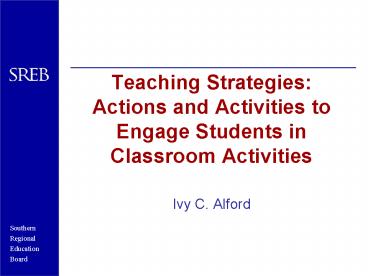 Teaching Strategies: Actions and Activities to Engage Students in ...