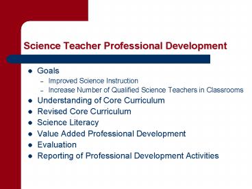 Science Teacher Professional Development presentation | free to view