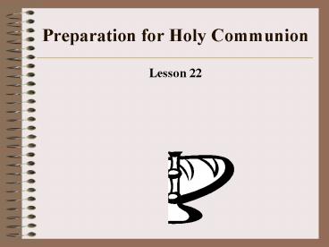 Preparation for Holy Communion presentation | free to view