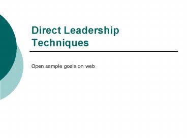 Direct Leadership Techniques presentation | free to view