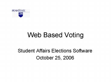 Web Based Voting presentation | free to view
