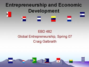 Entrepreneurship and Economic Development presentation | free to view
