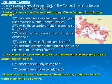 PPT – The Roman Empire PowerPoint presentation | free to view - id ...