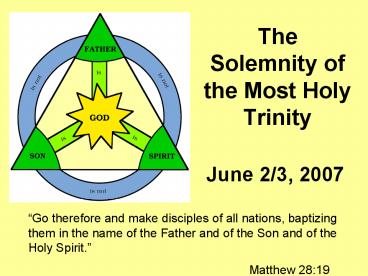 PPT – The Solemnity of the Most Holy Trinity PowerPoint presentation ...