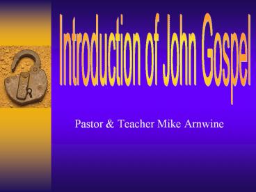 Pastor presentation | free to view