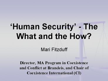 Human Security The What and the How presentation | free to view
